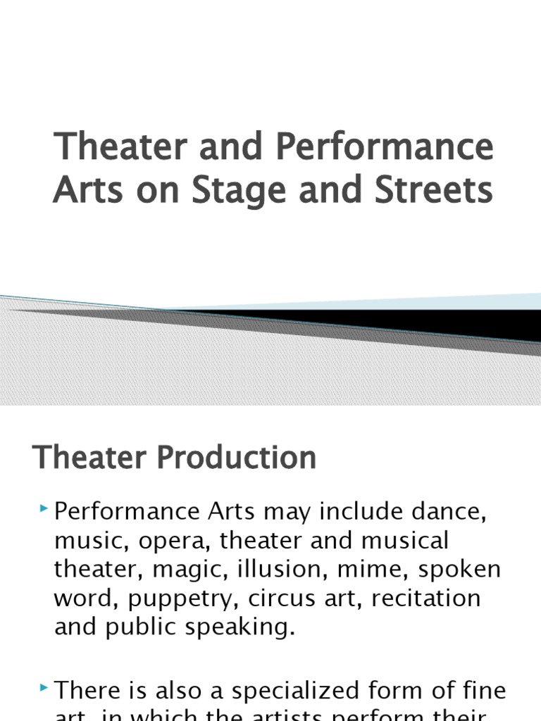 Theater and Performance Arts On Stage and Streets | PDF | Theatre | Actor