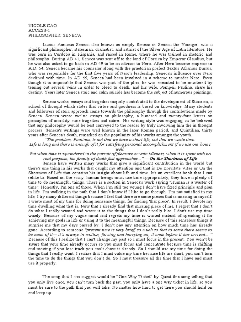 Philosopher Seneca | PDF | Seneca The Younger | Science