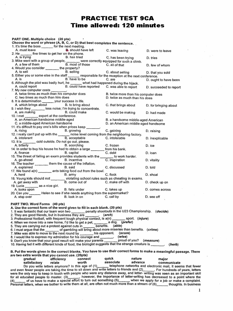 Practice Test 9ca de TP 2017 2018 | PDF | Predation | Smoking