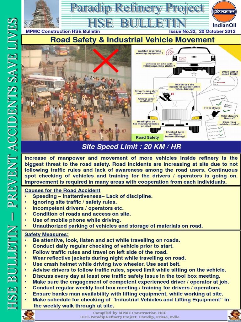 HSE Bulletin - 32 Road Safety & Industrial Vehicle Movement | PDF ...
