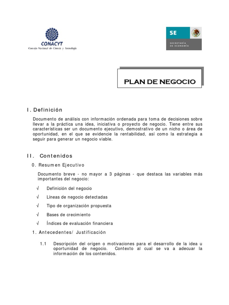 Guia - Plan de Negocios | PDF