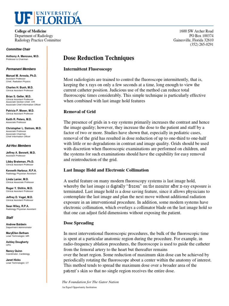 Dose Reduction Techniques1 | PDF | Radiology | Optics
