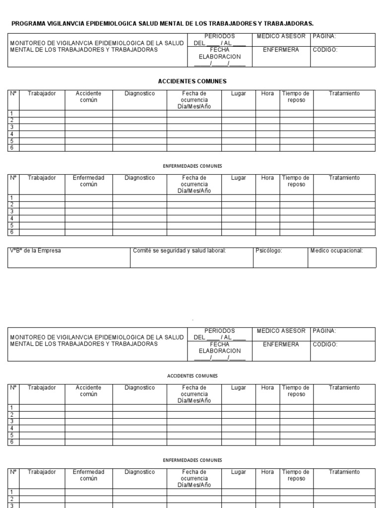 Formato Vigilancia Salud | PDF | Salud pública | Medicina