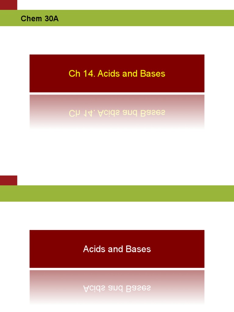 CH 14. Acids and Bases: Chem 30A | PDF | Acid | Ph