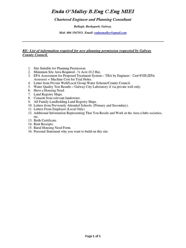 Galway Planning Permission Requirements | PDF | Law
