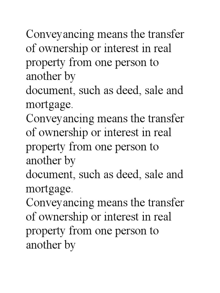 What Do Mean by Conveyancing | PDF