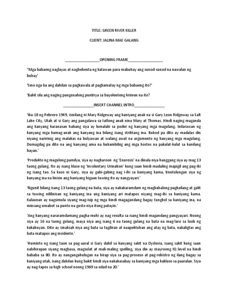 Green River Serial Killer | PDF