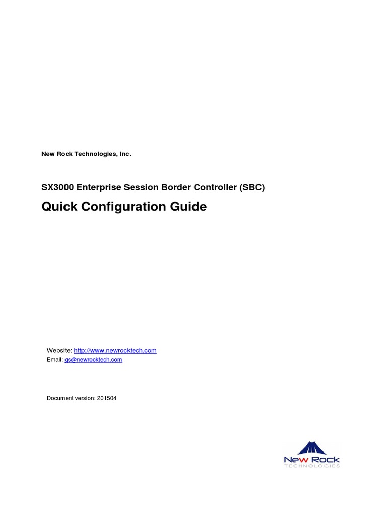 SX3000sbc Quick Configuration Guide | PDF | Session Initiation Protocol | File Transfer Protocol