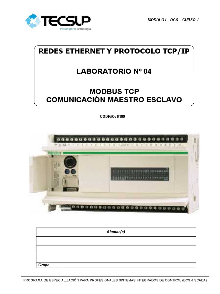 Modbus TCP Comunicación Maestro Esclavo | PDF | Scada | Protocolos de ...