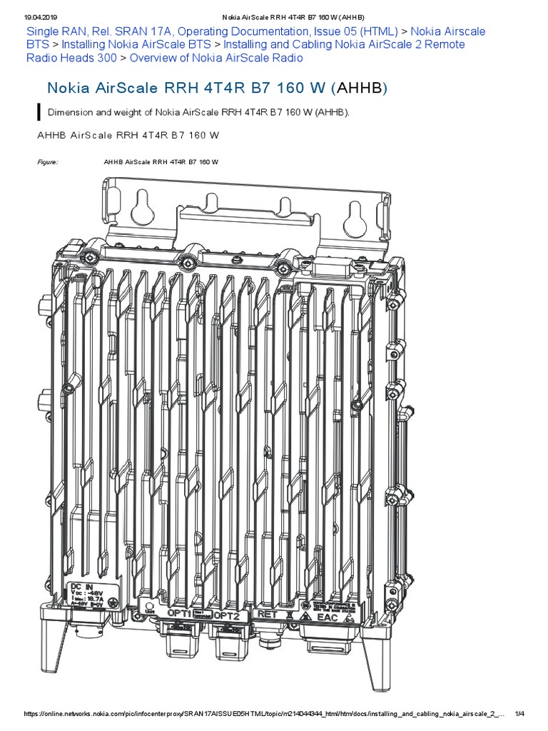 Nokia Airscale RRH 4T4R B7 160 W | PDF | Computing And Information ...