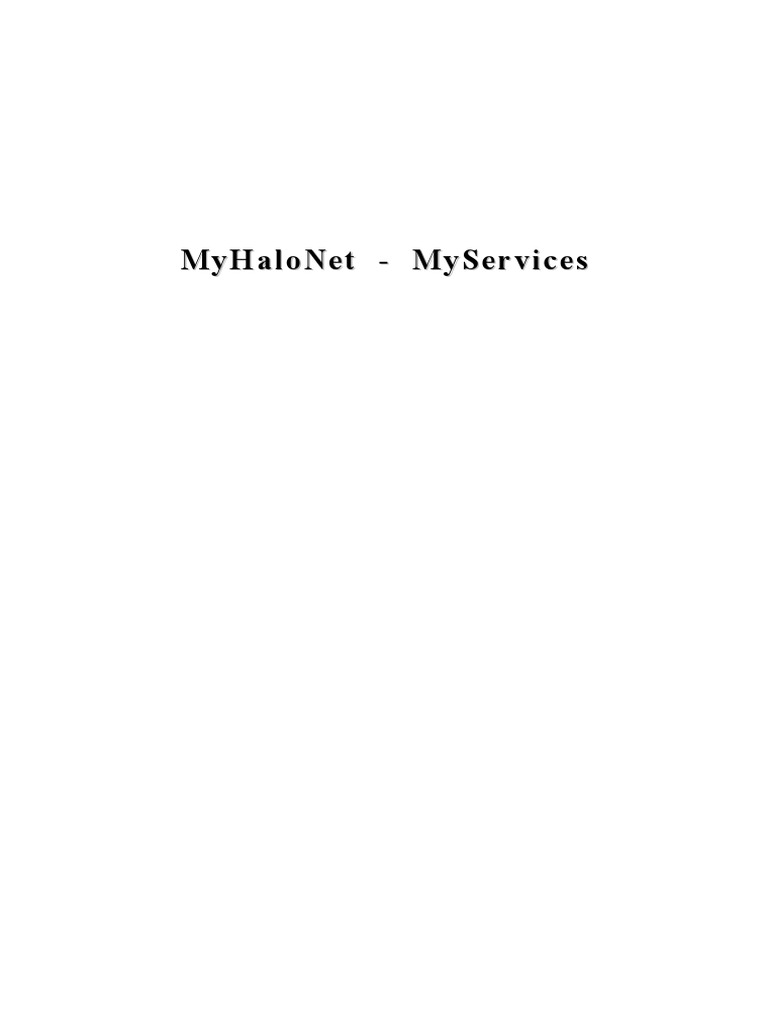 MyHaloNet - MyServices | PDF
