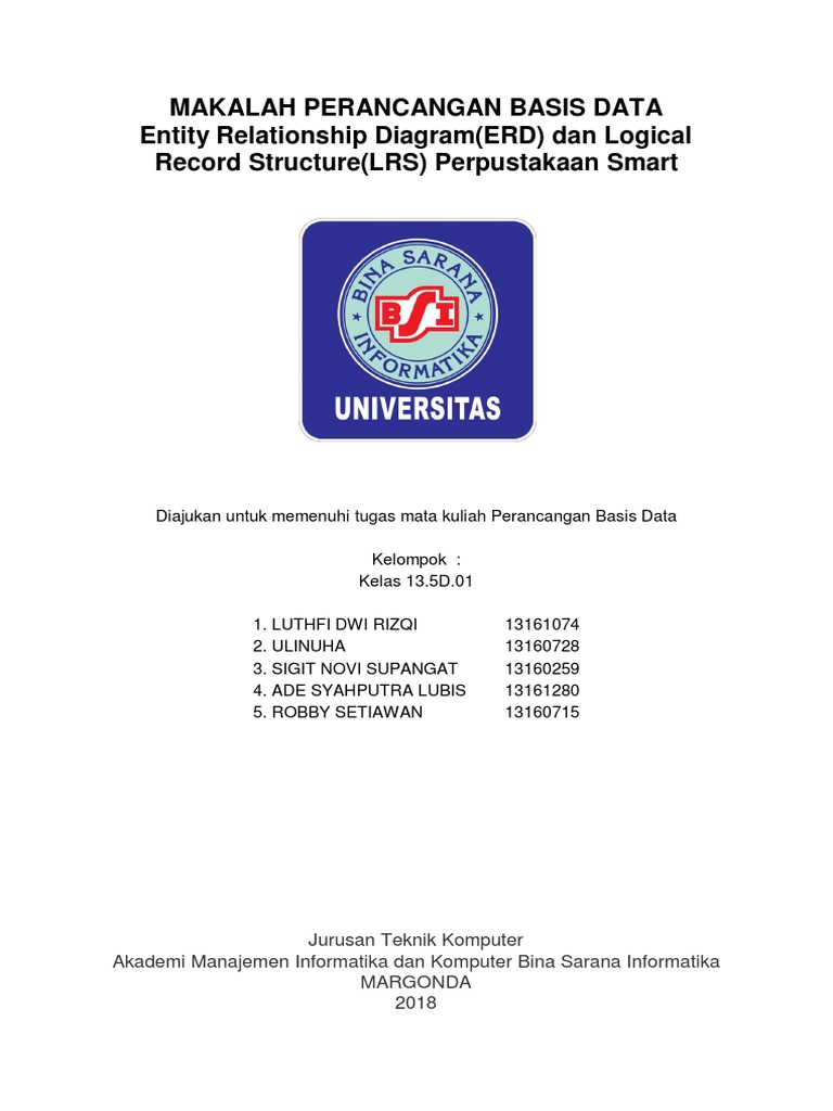ERD dan LRS dalam Basis Data Perpustakaan | PDF