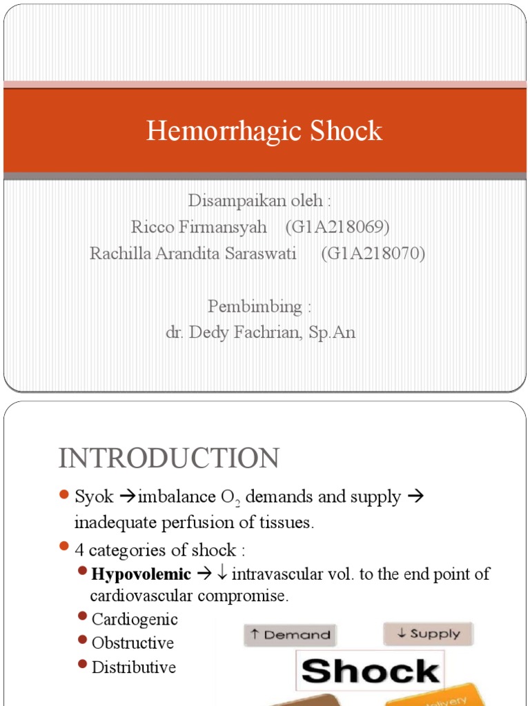 Hemorrhagic Shock | Download Free PDF | Shock (Circulatory) | Bleeding