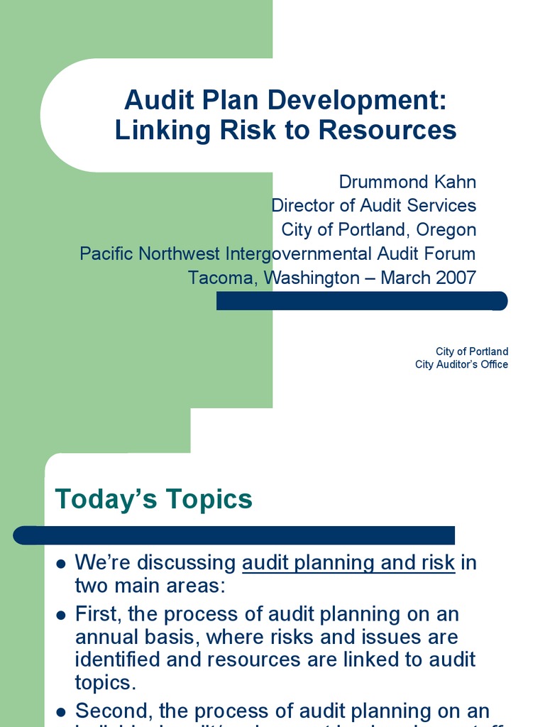 Audit Plan Development: Linking Risk To Resources | PDF | Audit ...