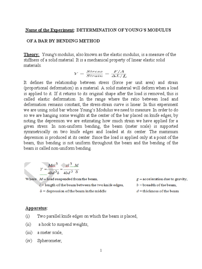 Young's Modulus Exp | PDF | Deformation (Engineering) | Young's Modulus