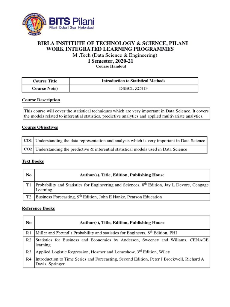 Birla Institute of Technology & Science, Pilani Work Integrated ...