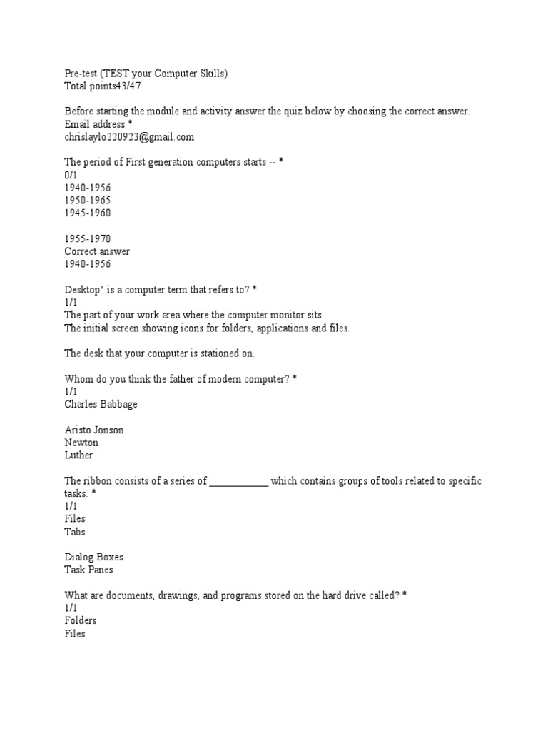 Pretest | PDF | Microsoft Word | World Wide Web