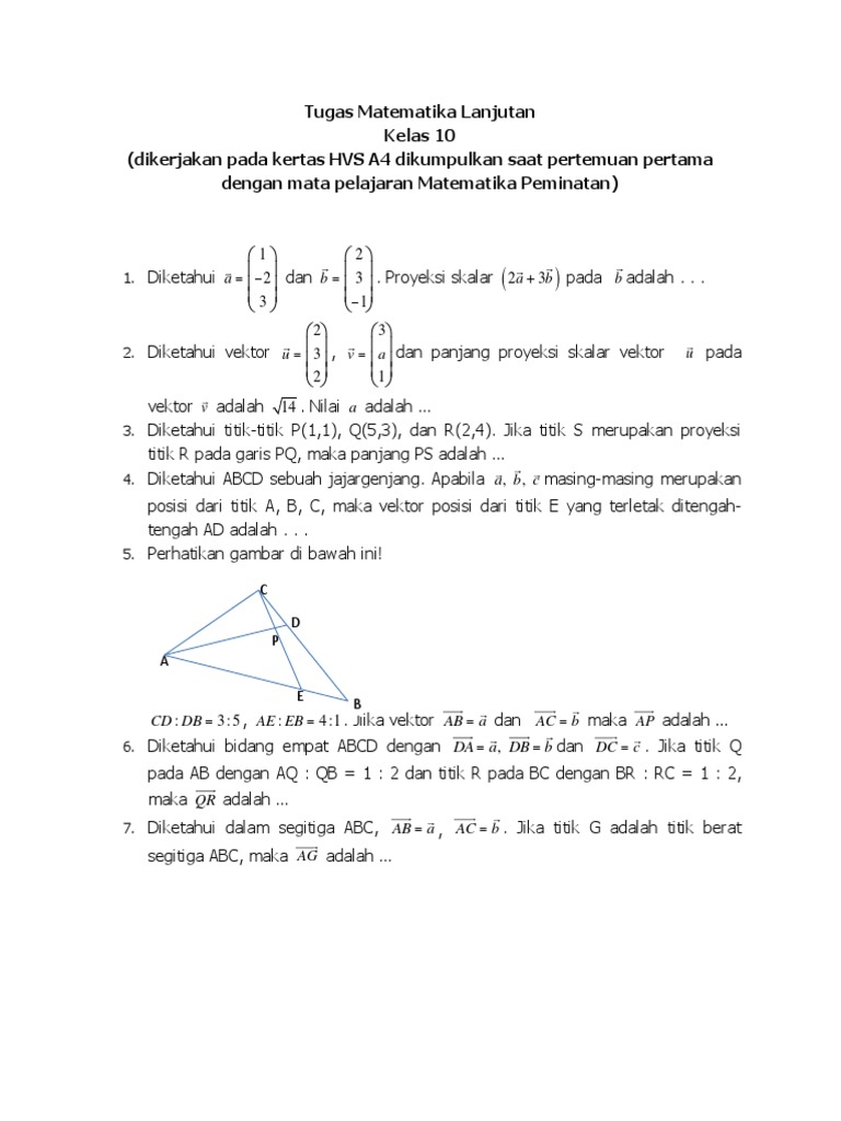 Tugas Matematika Lanjutan Vektor | PDF