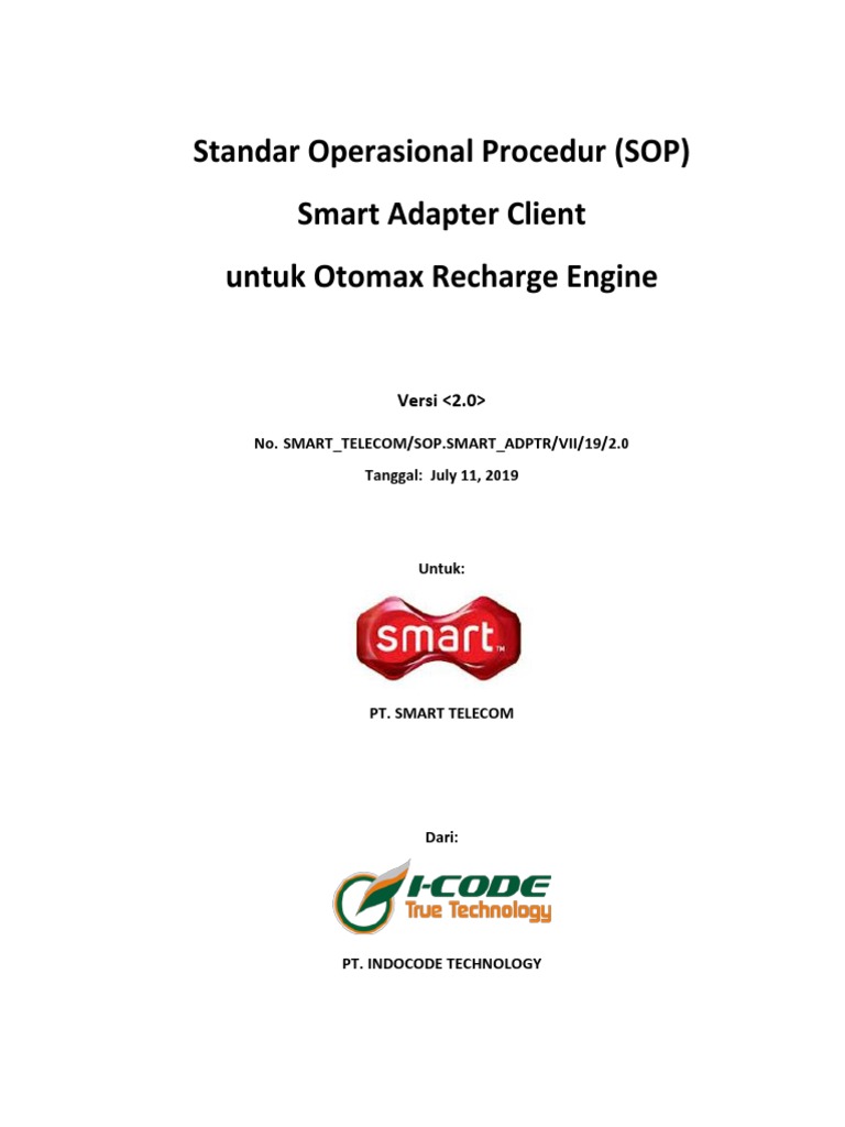 Standar Operasional Procedur (SOP) Smart Adapter Client Untuk Otomax Recharge Engine | PDF ...