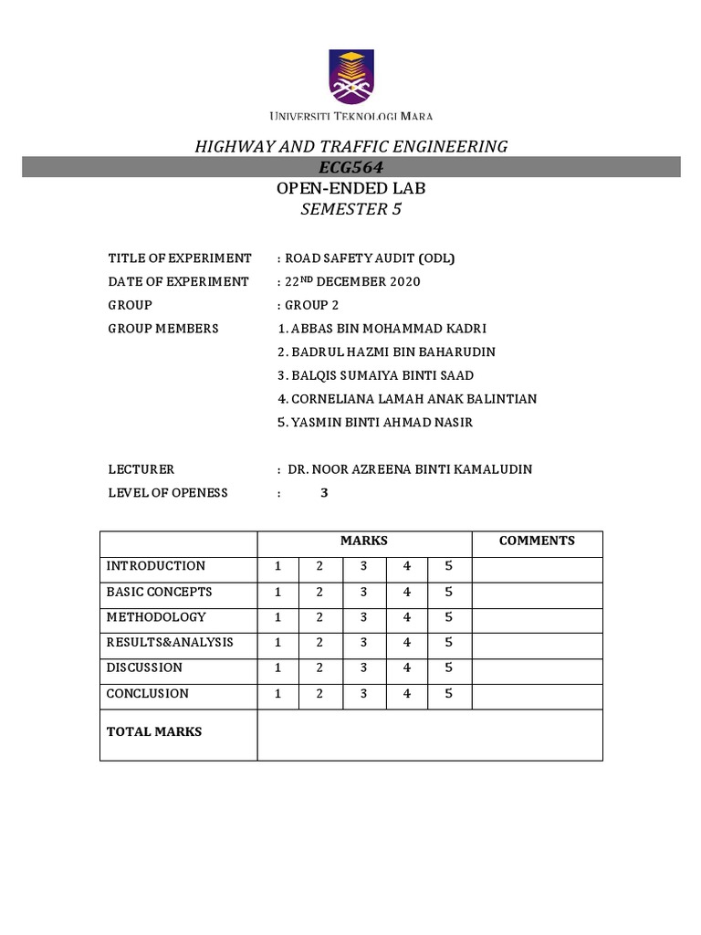 Highway and Traffic Engineering: Open-Ended Lab | PDF | Road | Traffic
