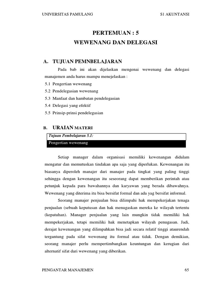 Wewenang Dan Delegasi | PDF
