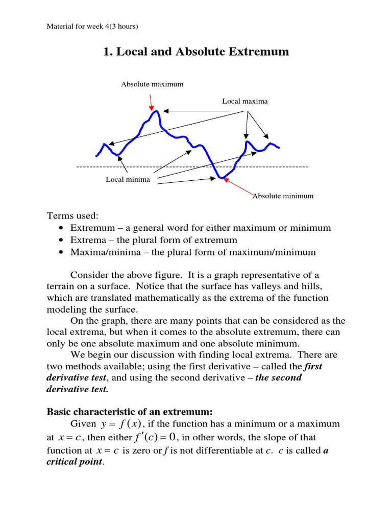 Local and Absolute Extremum Analysis(39 | PDF | Maxima And Minima ...