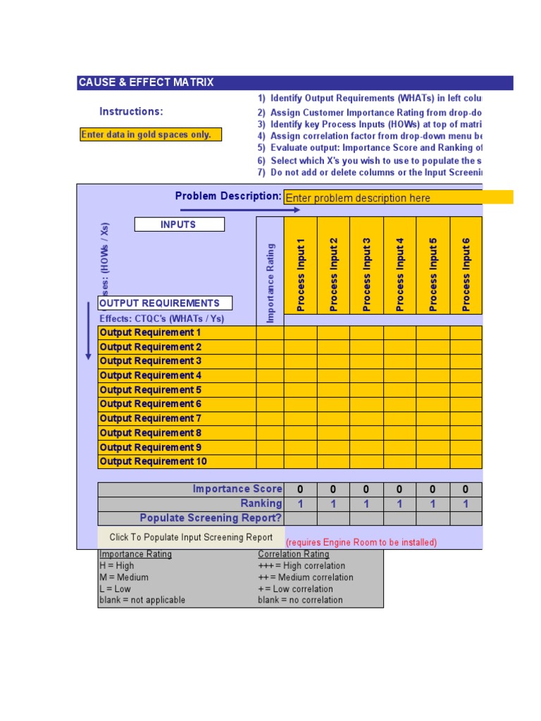 Instructions:: Cause & Effect Matrix | PDF | Applied Mathematics ...