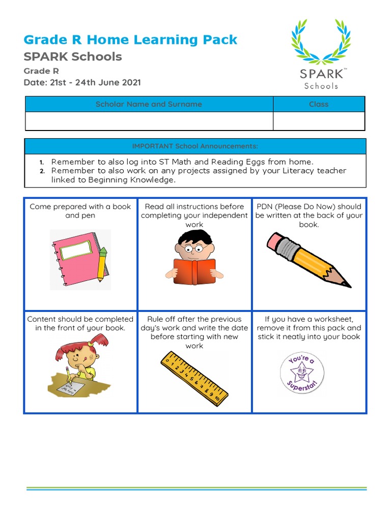 Grade R Home Learning Activities | PDF | Phonics | Senses