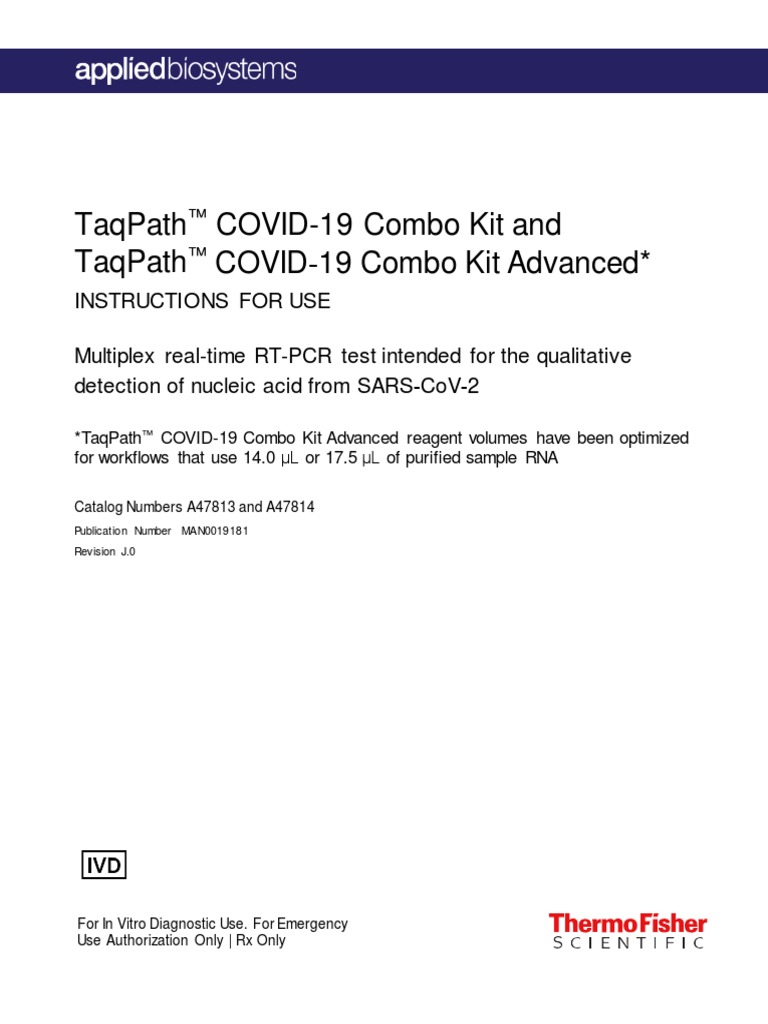 EUA Thermo TaqPath Ifu | PDF | Real Time Polymerase Chain Reaction | Reverse Transcription ...