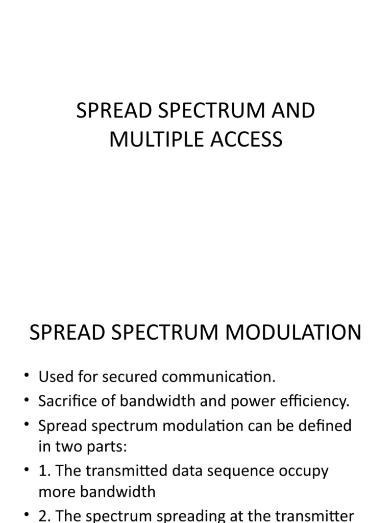 SPREAD SPECTRUM AND MULTIPLE ACCESS LP | PDF | Modulation | Channel Access Method