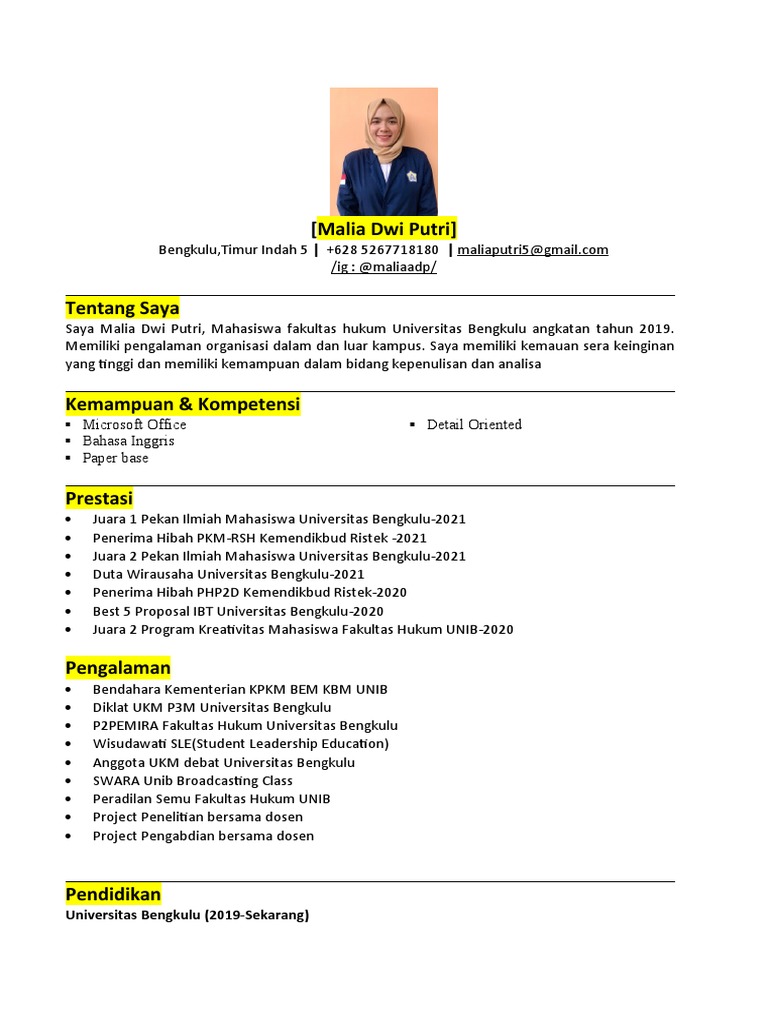 Contoh CV FIX | PDF