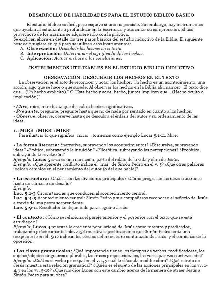 Metodo Inductivo - Observacion | PDF | Biblia | Jesús