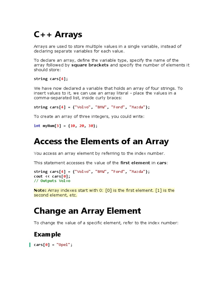 C++ Arrays: Example | PDF | Constructor (Object Oriented Programming) | Programming