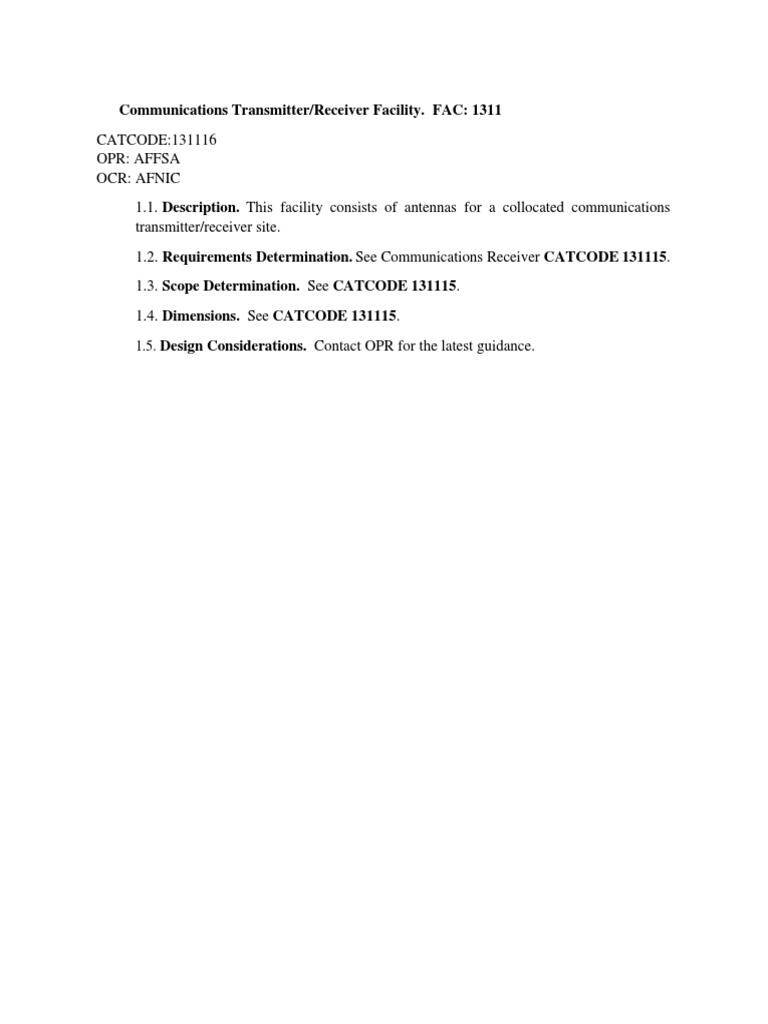 Comm Transmitte Receiver Facility | PDF | Home & Garden