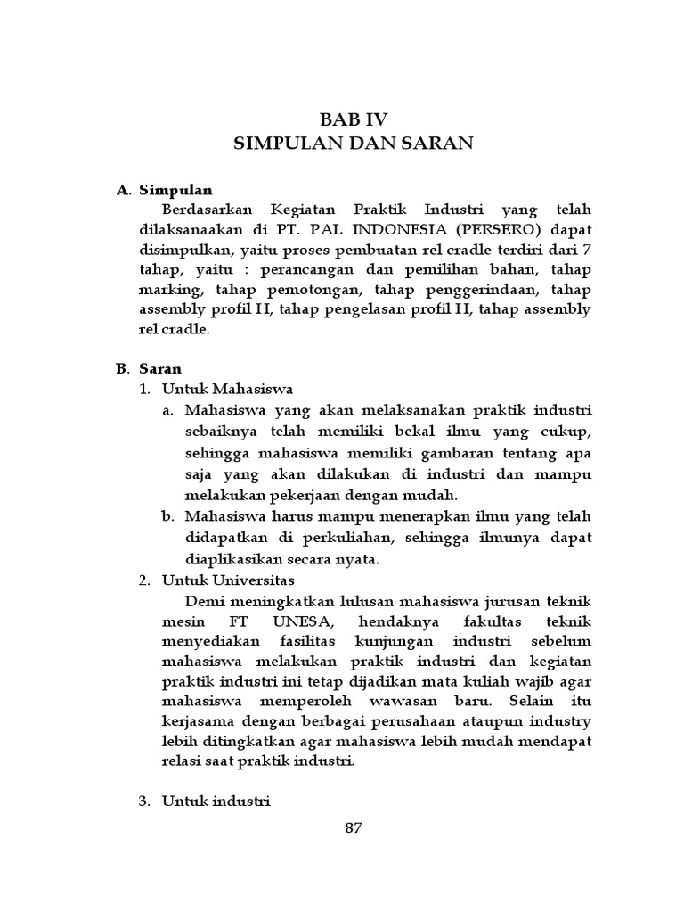 Bab Iv Kesimpulan Dan Saran | PDF