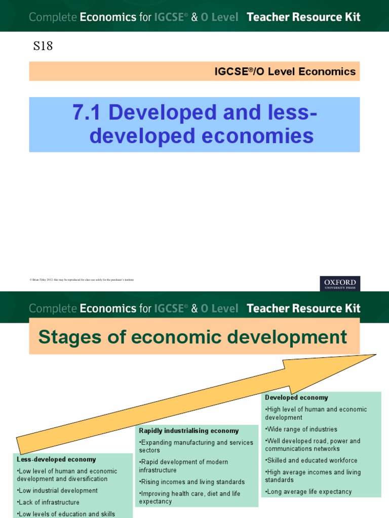 7.1 Developed and Less-Developed Economies: Igcse /O Level Economics ...