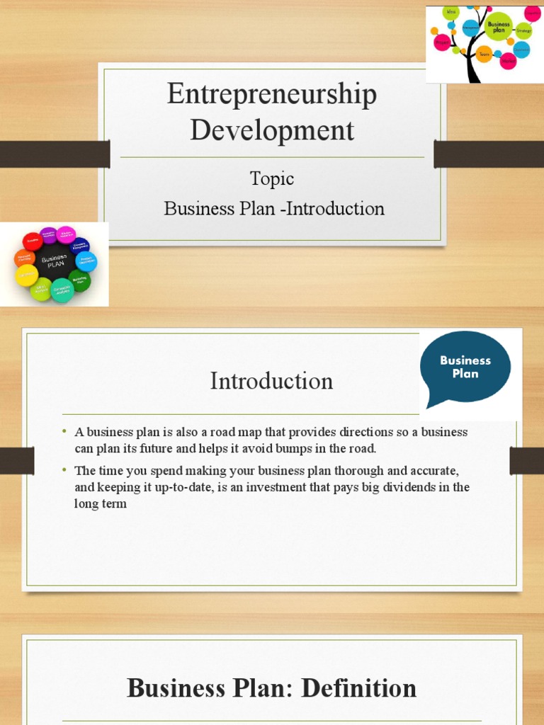 Entrepreneurship Development: Topic Business Plan - Introduction | PDF ...
