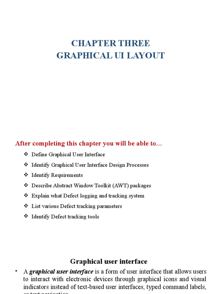 Chapter Three Graphical Ui Layout | PDF | Graphical User Interfaces | Usability