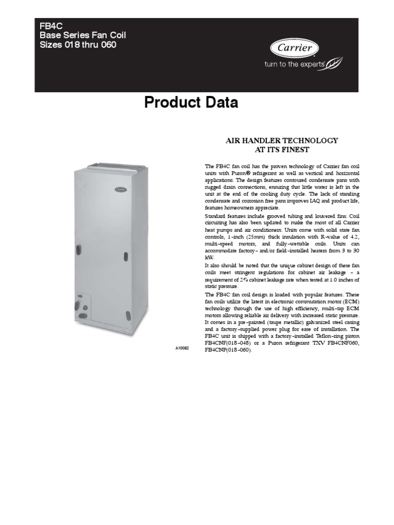 Product Data: Fb4C Base Series Fan Coil Sizes 018 Thru 060 | Download ...
