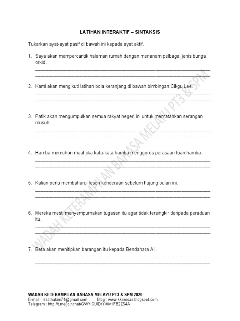 Latihan Interaktif - Sintaksis | PDF
