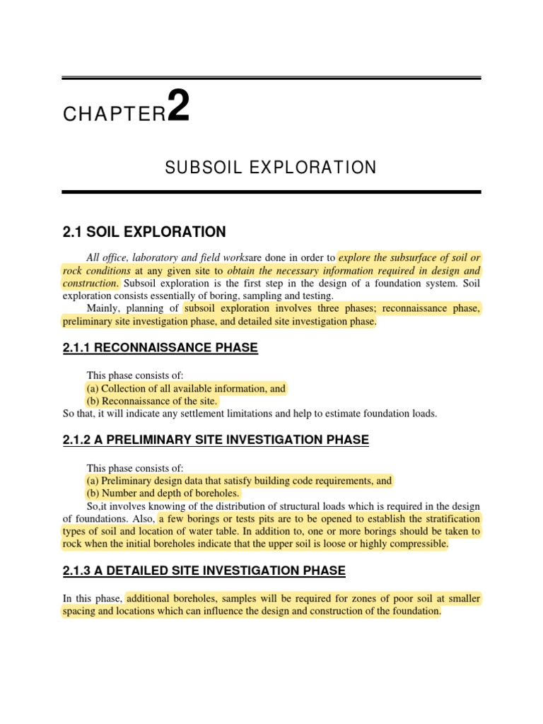 ch2 Subsoil Exploration | PDF | Natural Materials | Science