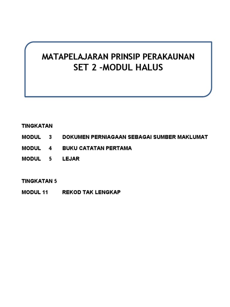 Set 2 Modul Halus P Akaun | PDF
