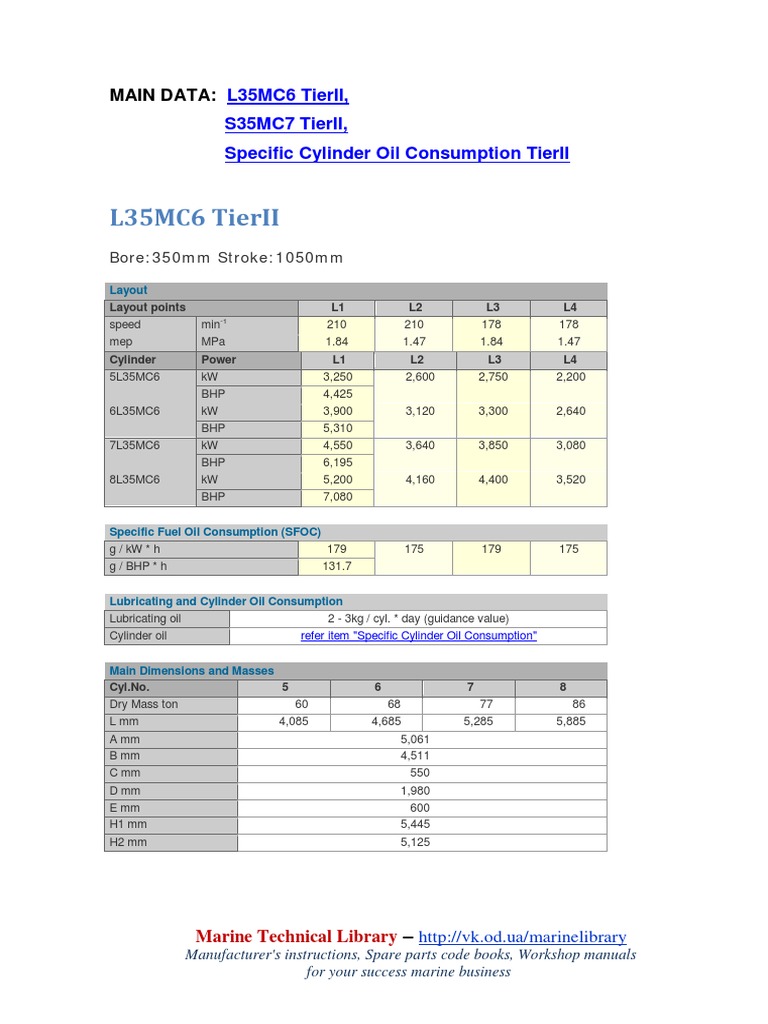 Marine Diesel Engine Specs and Dimensions | PDF | Engines | Turbocharger