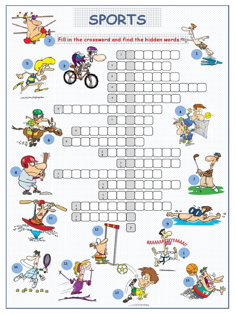 Sports Crossword Puzzle Crosswords Icebreakers Oneonone Activities ...