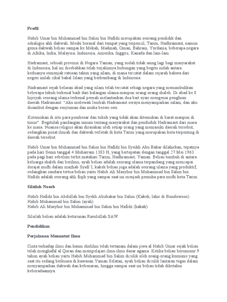 Bbiografi Habib Umar | PDF