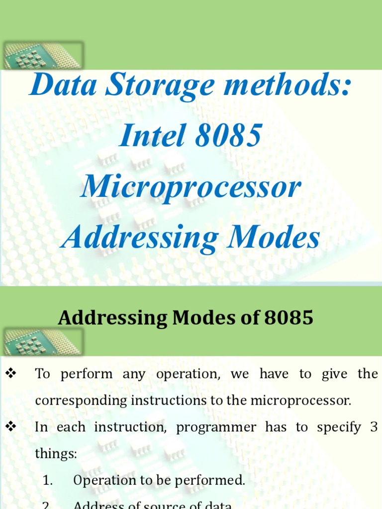8085 Addressing Modes | PDF | Computer Architecture | Computer Hardware