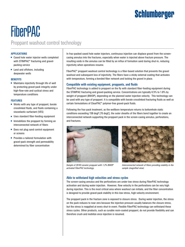 Fiberpac: Proppant Washout Control Technology | PDF | Chemistry | Materials