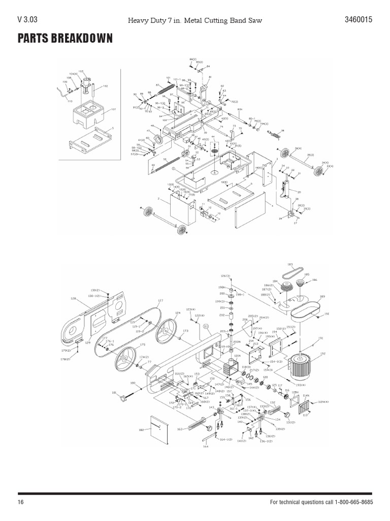 FORCE INTERNATIONAL BAND SAW 3460015 - Manual 3460015 - Parts | PDF ...