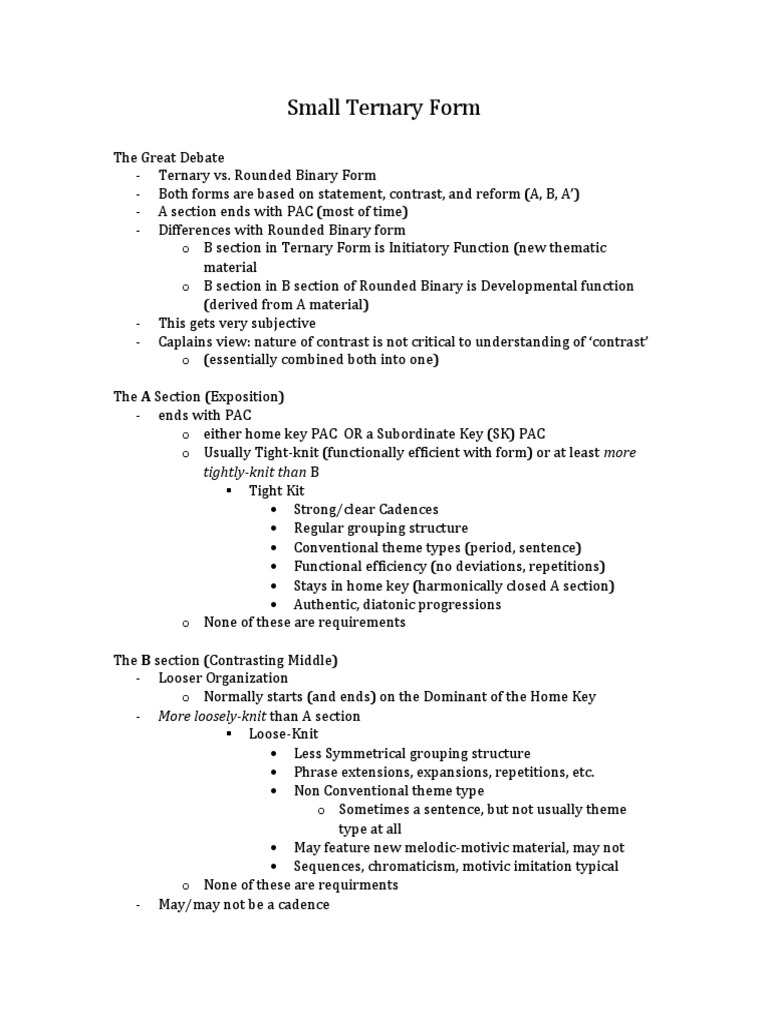 Small Ternary Form | PDF | Classical Music | Musical Forms