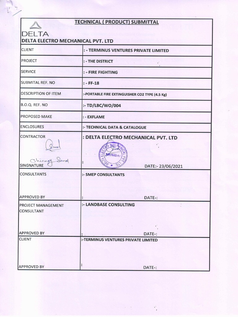 18-EXFLAME - EXTINGUISHER CO2 (4.5kg) | PDF